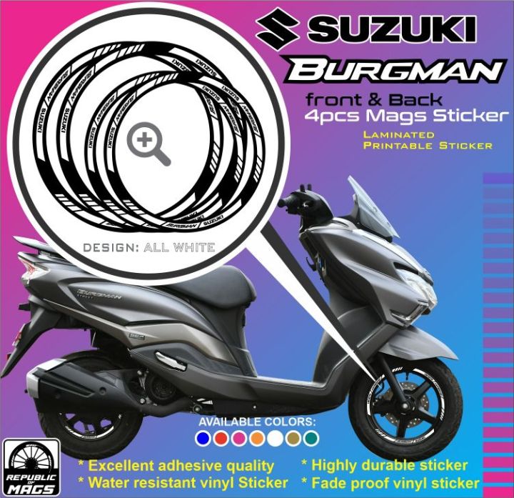Suzuki Burgman Mags Printed and Laminated Decal Stickers | Lazada PH