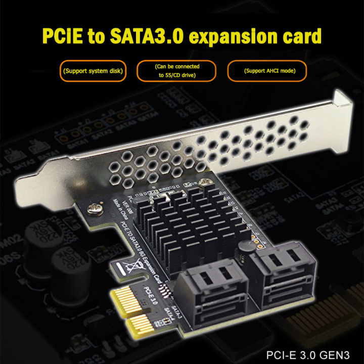 4พอร์ต SATA III PCIe การ์ดเอ็กซ์แพนชัน6Gbps SATA 3.0ถึงการ์ดควบคุม1X PCI-e PCI Express อะแดปเตอร ...