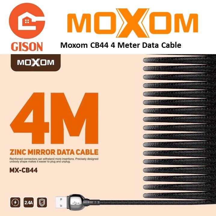 Moxom MX-CB44 4 Meter USB Data Cable QC 3.0 & 4.0 High Speed / (Iphone ...
