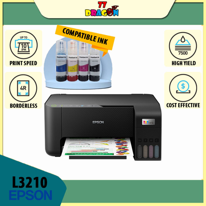 Epson EcoTank L3210 All-in-One Ink Tank Printer (Print, Scan, Copy ...