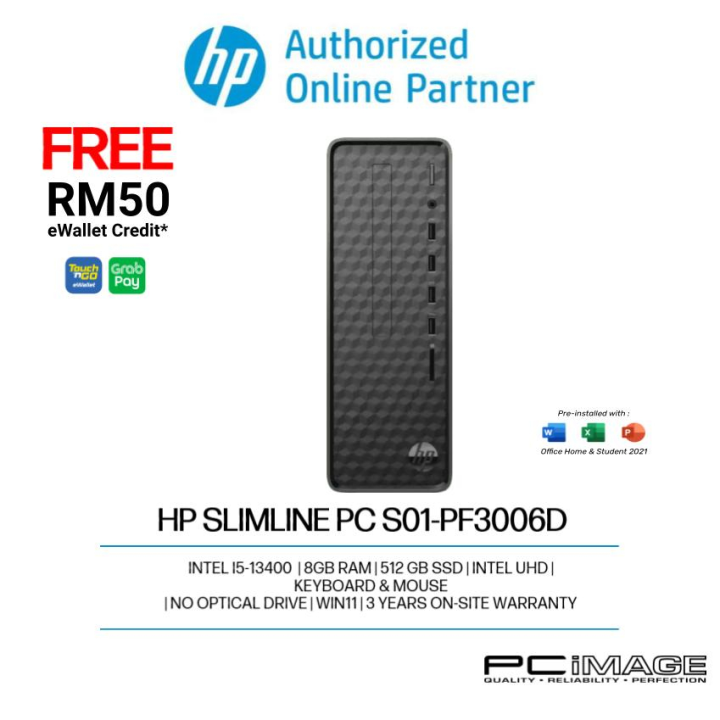 HP SLIMLINE PC S01-PF3006D /S01-PF3030D (INTEL I5-13400/8GB/512GB SSD ...