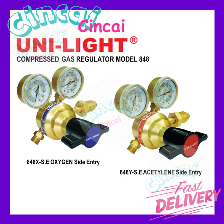 UNI-LIGHT COMPRESSED GAS REGULATOR MODEL 848 SIDE ENTRY OXYGEN (848X-S ...
