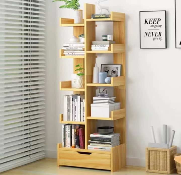 MHONLINE 5 Layer Bookshelf Shelf Floor Living Room Space Simple Storage ...