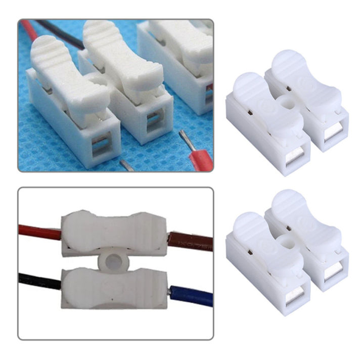 100 Pieces CH-2 Spring Wire Connectors Electrical Cable Clamp Terminal ...