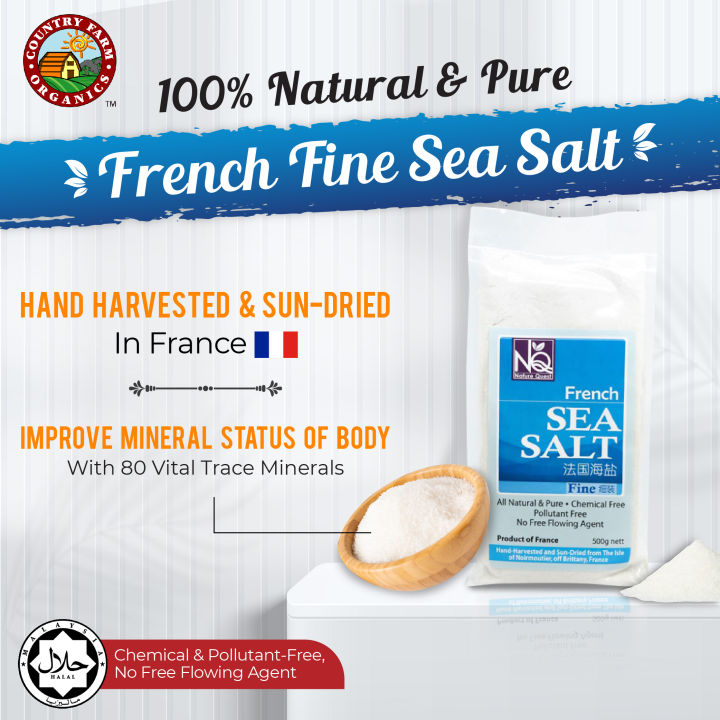 Hand Harvested Pure French Fine Sea Salt 500g. 100% Natural Has over 80 ...