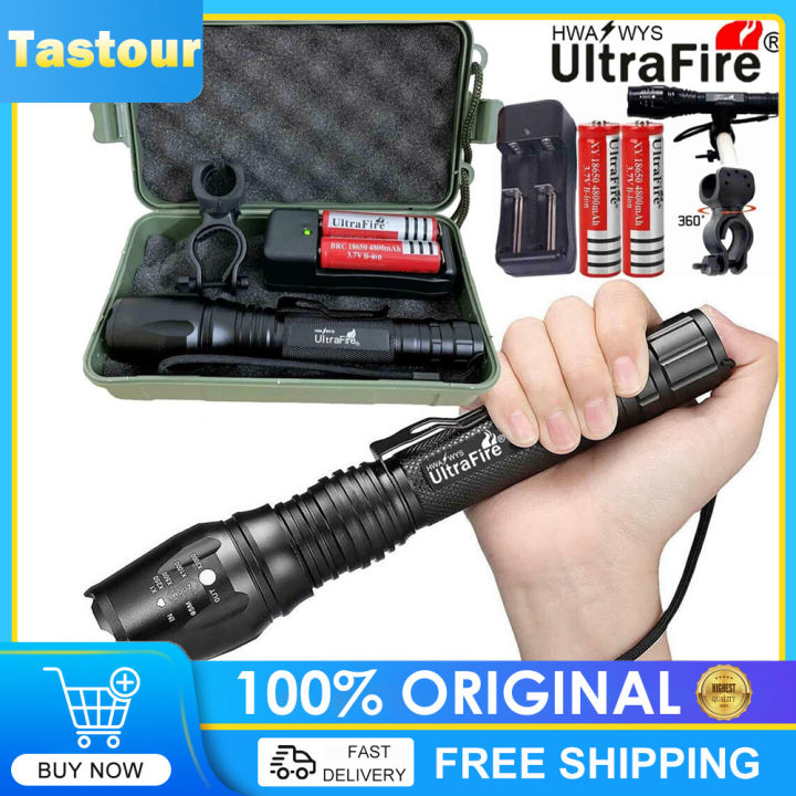 [In Stock] Original UltraFire 100000LM T6 LED Flashlight Ultra Bright ...