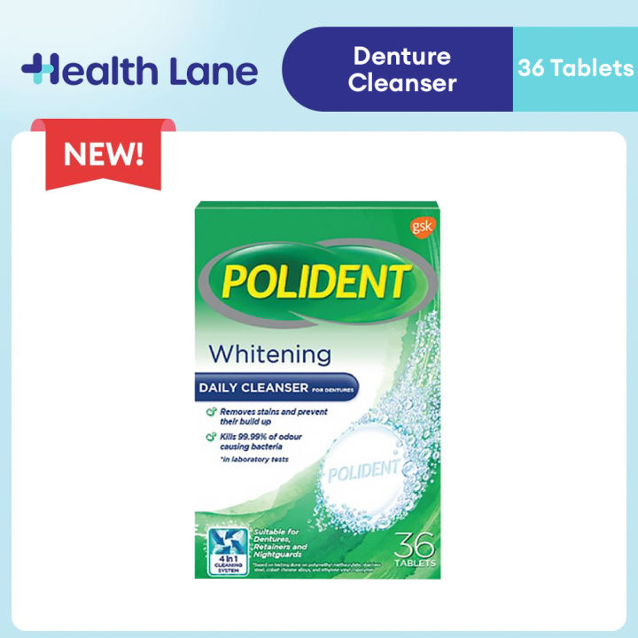 Polident Whitening Denture Cleanser Tablet 36s | Lazada PH