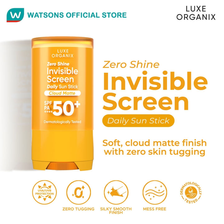LUXE ORGANIX Zero Shine Invisible Screen Daily Sun Stick SPF 50 17g ...