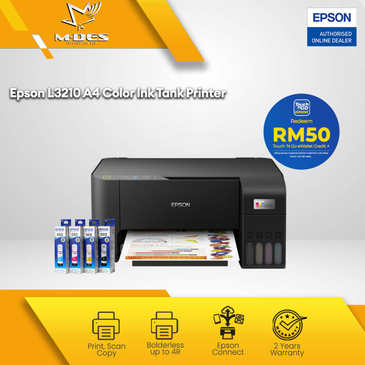 Epson EcoTank L3210 All-In-One A4 Color Refill Ink Tank Printer (Print ...