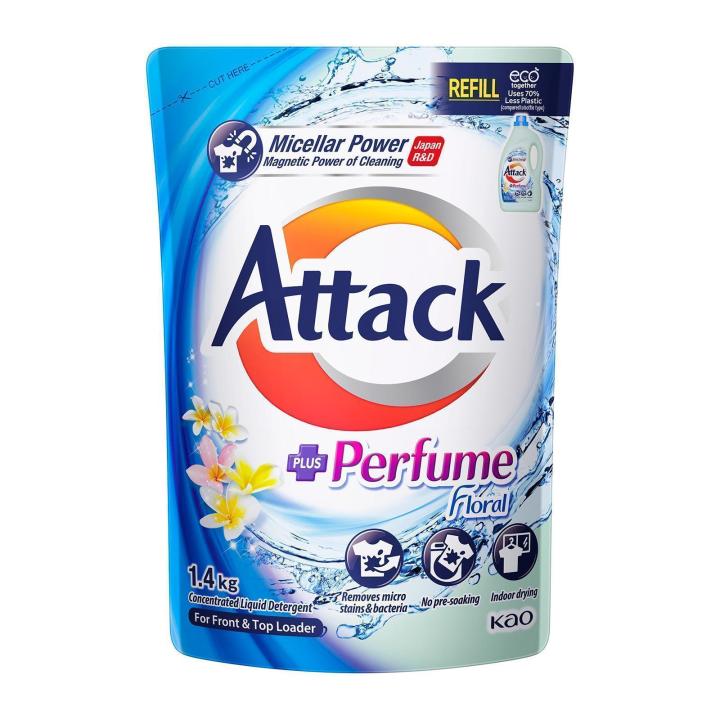 Attack Perfume Floral Liquid Detergent Refill Pack 1.4KG | Lazada Singapore