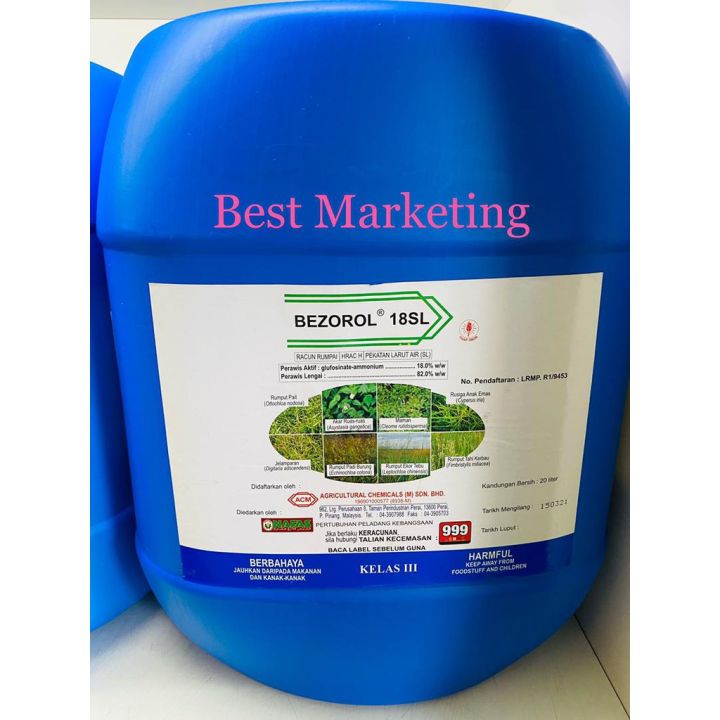 20L BEZOROL 18SL ACM / Glufosinate Ammonium 18% / basta 15 | Lazada