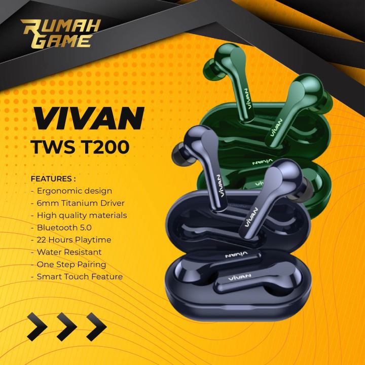 VIVAN Wireless Bluetooth Headset Earphone TWS Liberty T200 | Lazada ...