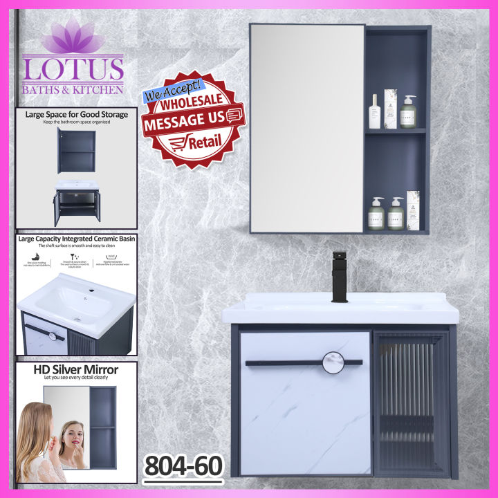 Lotus Baths 804-80 Rust-Resistant Aluminum Bathroom Vanity Cabinet with ... Lotus Baths 804-80 Rust-Resistant Aluminum Bathroom Vanity Cabinet with ...