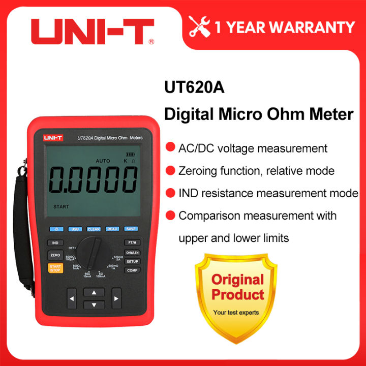 UNI-T UT620A DC Low Resistance Tester Digital Ohm Meter Milliohm Meter ...