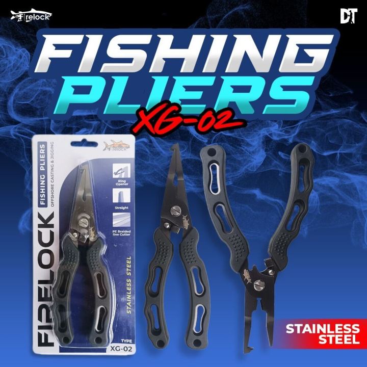 Tang Pancing Firelock XG-02 Power Pliers Stainless Steel Tang Split Ring Kail Firelock Fishing ...