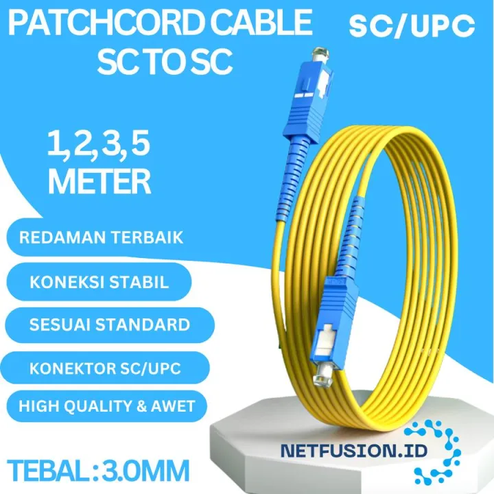 Patch Cord SC/UPC Kabel Fiber Optic Single Mode 1M 2M 3M 5M Patchcord ...