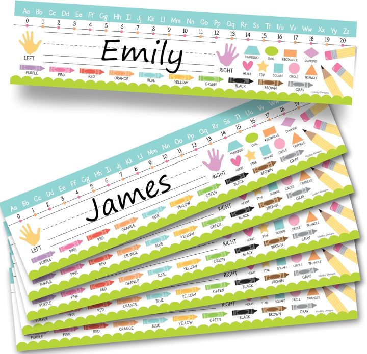 25 Colorful Desk Name Plates for Classroom - Classroom Name Tags for ...
