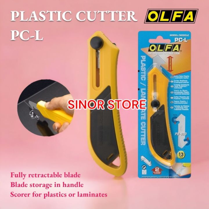 OLFA Safety Cutter PC-L Heavy Duty Plastic Laminate Acrylic | Lazada Indonesia