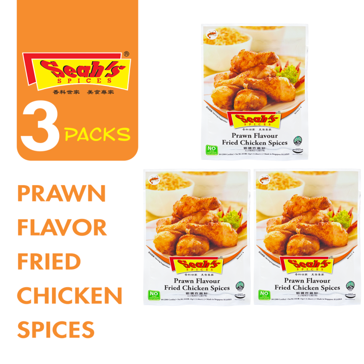 [BUNDLE OF 3] Seah's Spices Prawn Flavour Fried Chicken Spices Premix ...