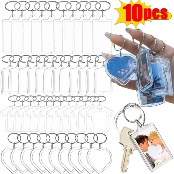 【🔥Low Price🔥】5/10pcs Acrylic Photo Frame Keychain with Tassels Snap-In ...