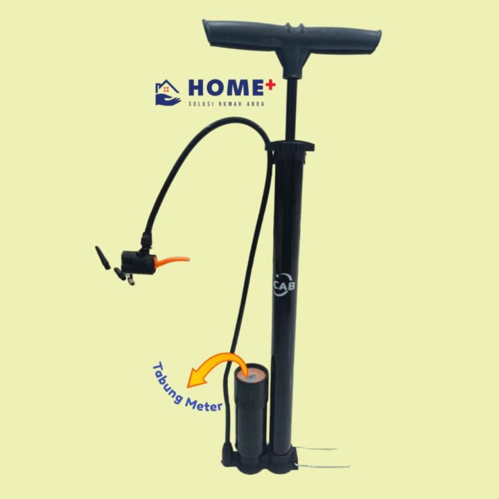 Pompa Angin Tangan CAB+meter Hitam / Pompa Angin Ban Motor Bola Balon ...