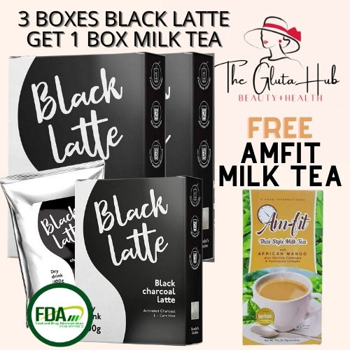 FDA APPROVED Buy 3 boxes Black Latte free 1 Box Amfit Milk Tea (Black ...