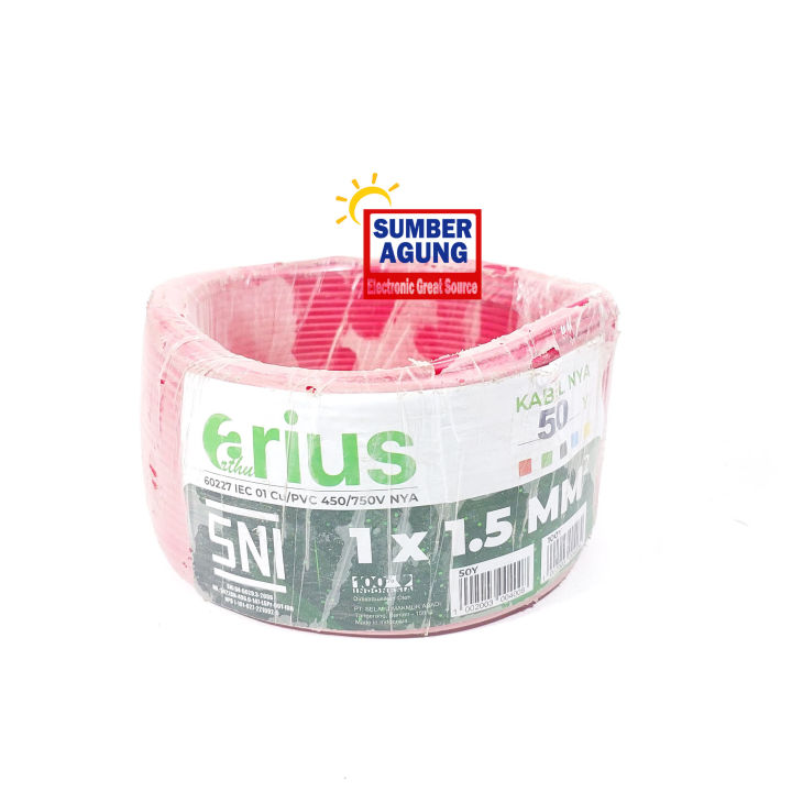 Kabel Putih Isi Kawat Tipe 2x1.5 CRYSTAL Merk Crystal Panjang 50Y ...