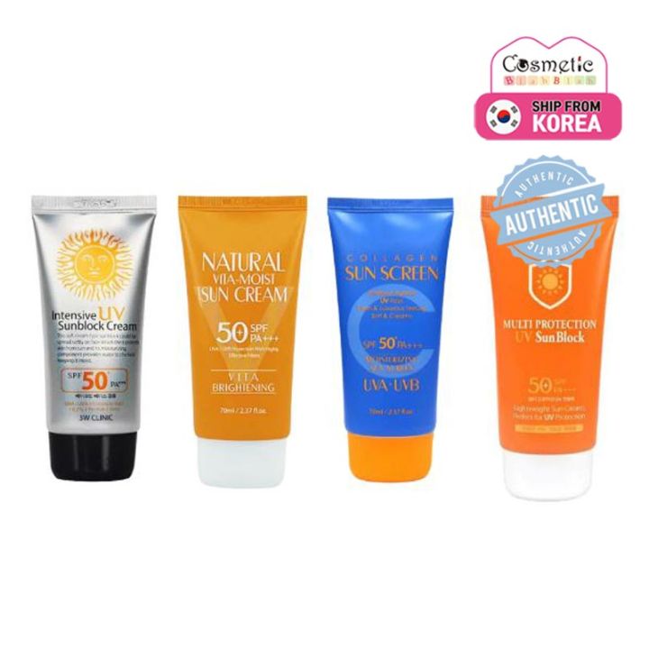 [3W Clinic] Intensive UV Sun Block Cream / Collagen Sunscreen / Natural ...