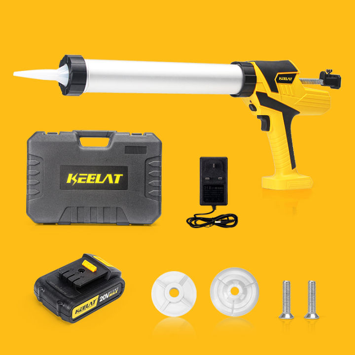 KEELAT 2 in 1 Electric Caulking Gun Sausage 17 Inch Pressing Inject ...
