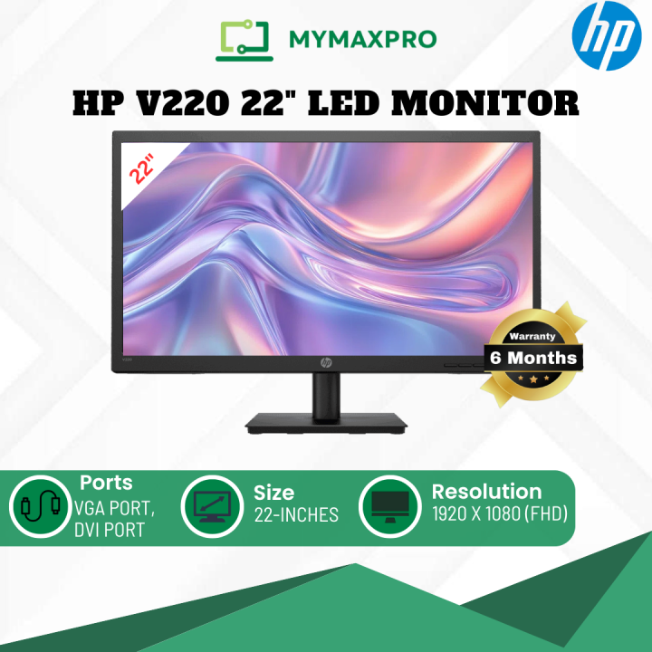 HP V220 22 inch Wide LED Monitor 1920x1080 VGA DVI (Refurbished) | Lazada