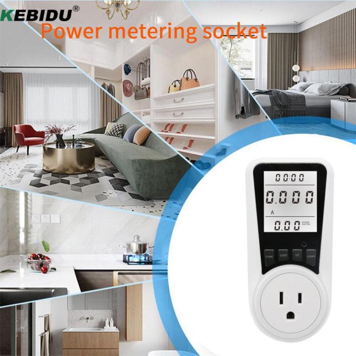 KEBIDU Digital Voltage Wattmeter Power Consumption Watt Energy Meter AC Electricity Analyzer ...