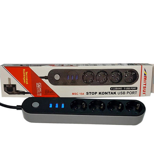 Stop Kontak 4 Lubang USB Port 5V-2.1A Mitsui | Lazada Indonesia