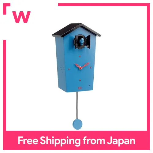 KOOKOO Bird house Blue color Pendulum clock with 12 different birdsongs ...