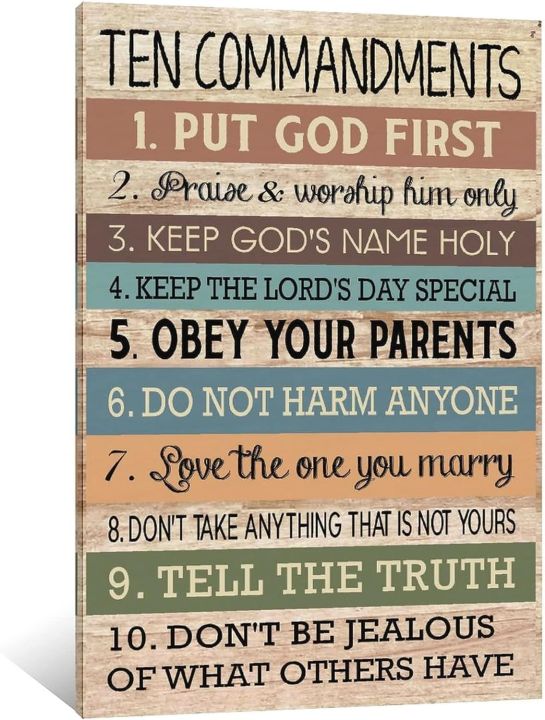 Bible Wall Art Ten Commandments Bible Verse Wall Art-christian Wall Art ...