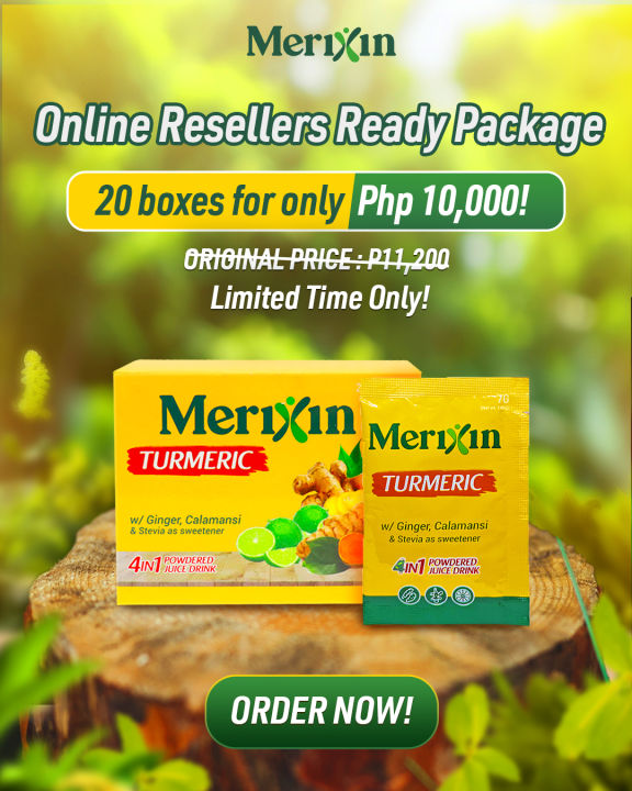 MERIXIN RESELLER PACKAGE Turmeric with Ginger, Calamansi & Stevia Juice ...
