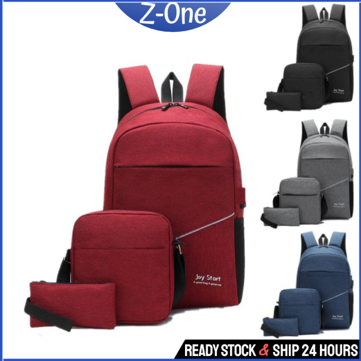 Z-One Readystock Travel Laptop Multifunction 3 In 1 Backpack Set ...