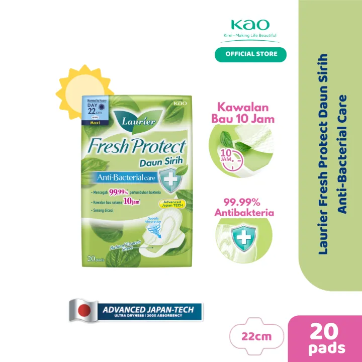 Laurier Fresh Protect Maxi Wing 22cm Daun Sirih 20s | Lazada