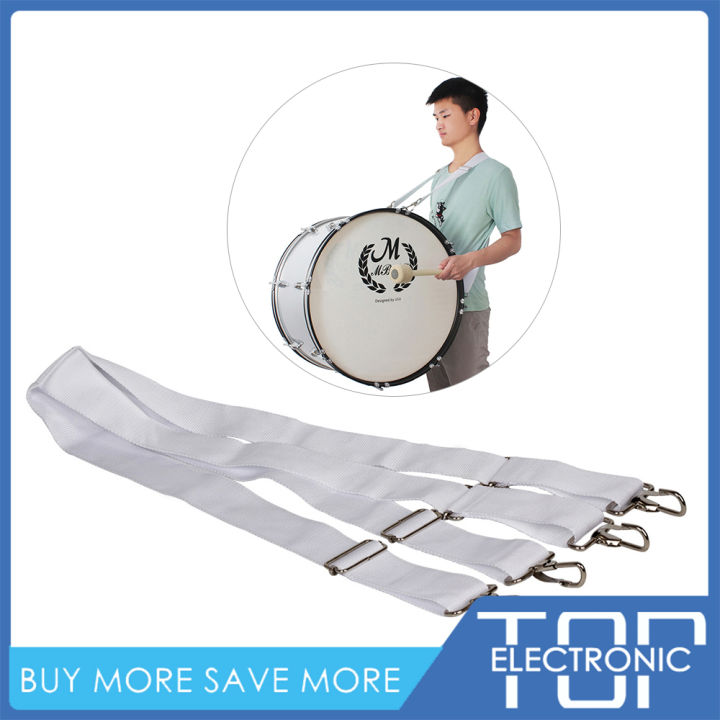 【Hot Sale】Adjustable Parade Marching Bass Drum Shoulder Strap Sling Nylon Belt Metal Clip ...