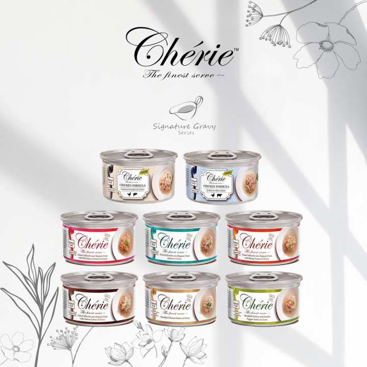 Cherie, Signature Gravy Series Cat Food, 80g x 24 cans (8 Flavours) | Lazada Singapore
