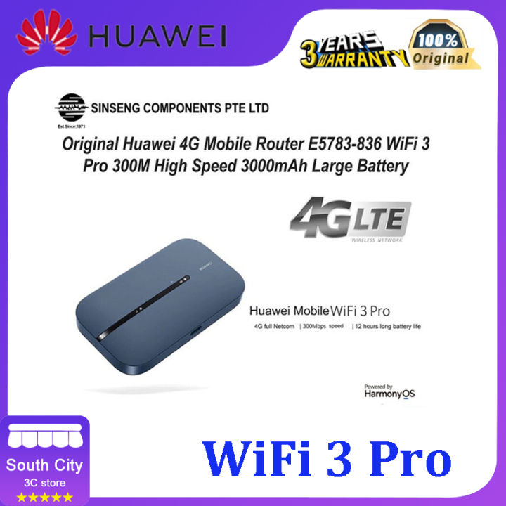 Huawei WiFi 3 Pro 4G/5G Portable Mobile Router E5783-836 300Mbps High Speed 3000mAh Large ...
