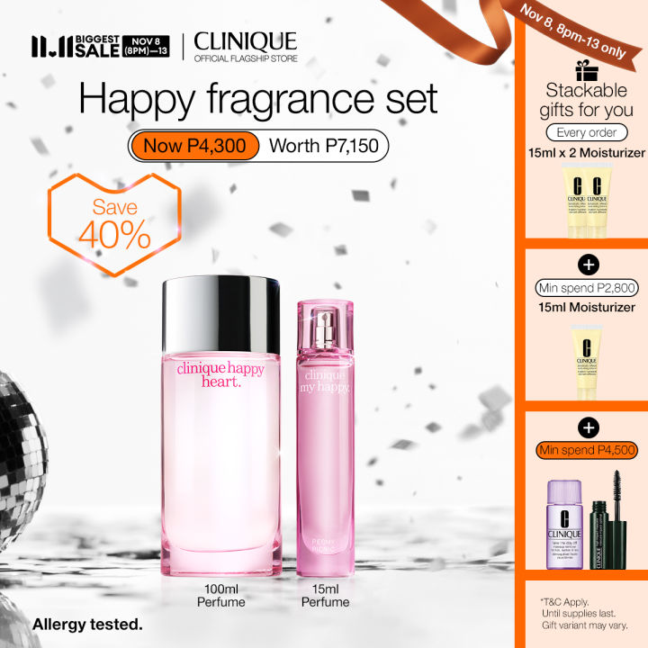 [11.11 Exclusive] Clinique - 2-pcs Fragrance Set with Happy Heart ...