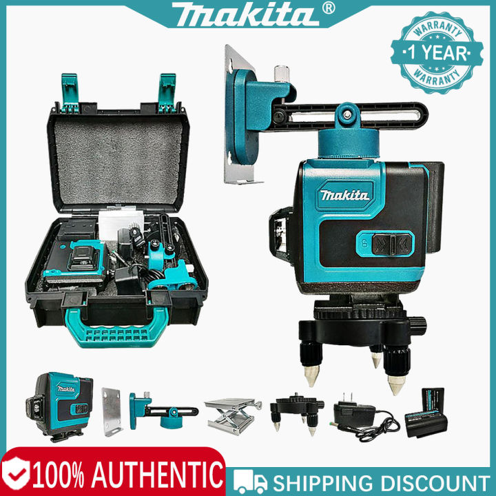 Makita 12 Line Laser Level Green Light Self-Leveling 360° Rotary Cross ...