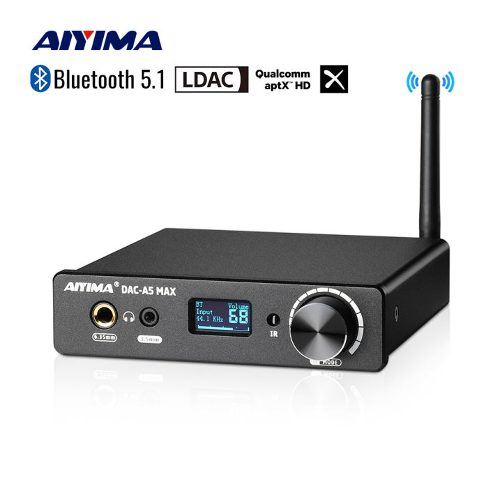 AIYIMA Audio DAC-A5 MAX Headphone Amplifier Bluetooth 5.1 ES9018K2M Decoder APTX LDAC Support ...