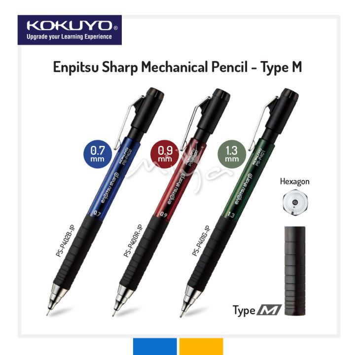 Kokuyo Enpitsu Sharp Mechanical Pencil - Type M - 0.7 / 0.9 / 1.3 mm - RUBBER GRIP | Lazada