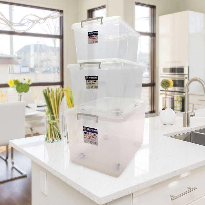 MAXONIC 75L COMBO SET 3 IN 1 MULTIPURPOSE STORAGE BOX | TRANSPARENT BOX ...