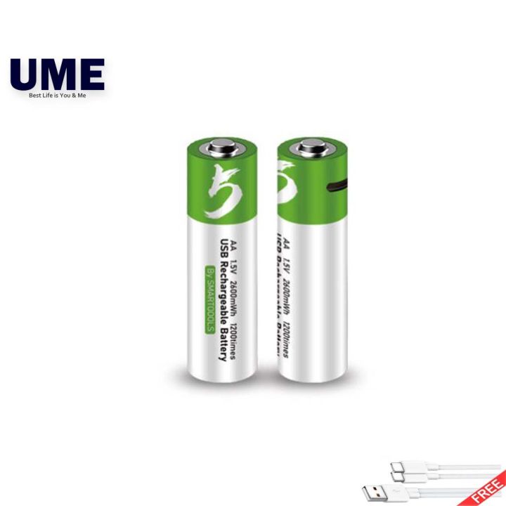 Type-C USB Recharge AA Battery 1.5V Rechargeable Lithium Ion Battery ...
