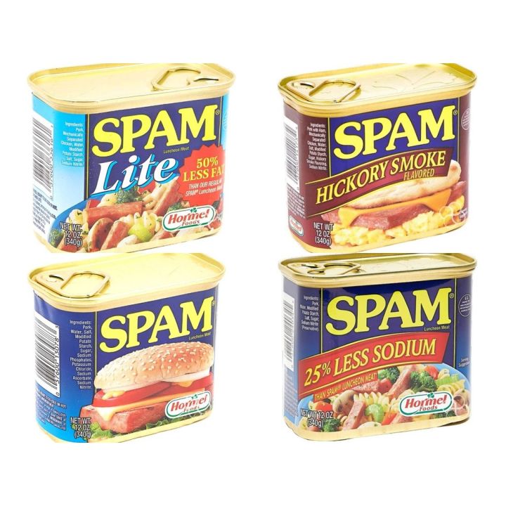 Spam Luncheon Meat 340g - Original Hickory Smoke 25 Less Sodium and ...