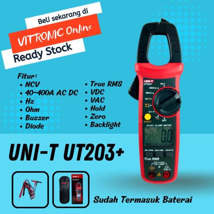 Tang Ampere AC/DC Digital (digital clamp meter) TRUE RMS merk UNI-T UT ...