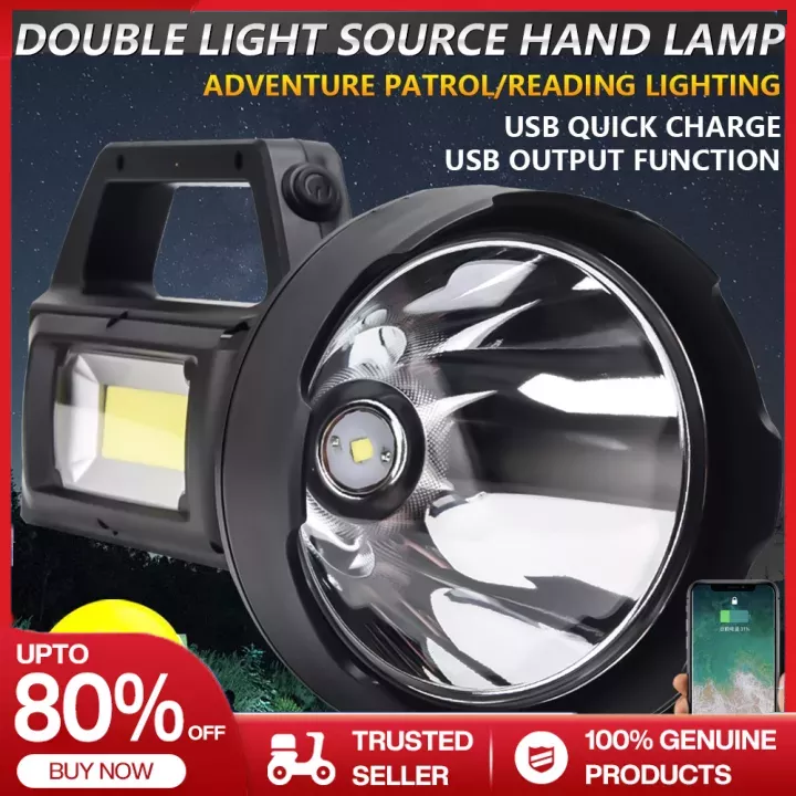 Solar light searchlight flashlight long-range USB charging power ...