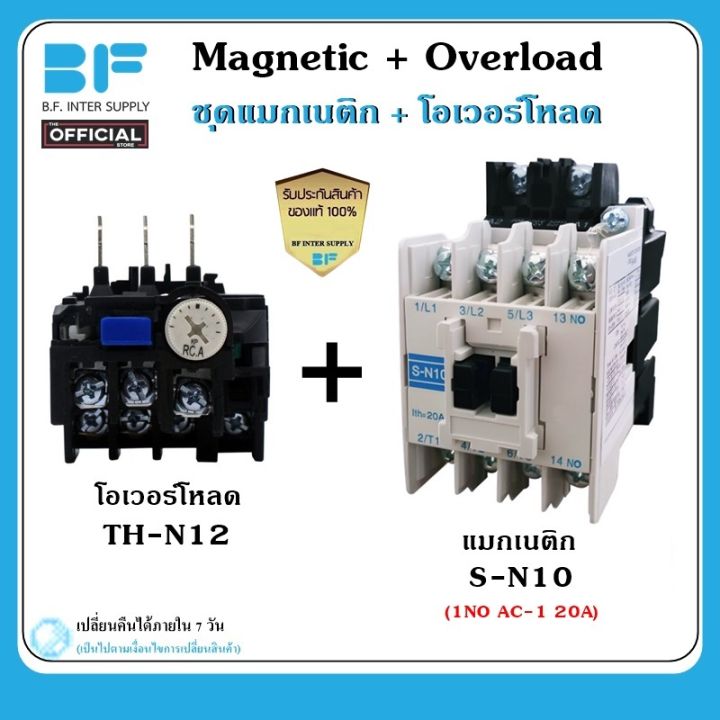 ชุด แมกเนติก คอนแทคเตอร์ พร้อม โอเวอร์โหลด รีเลย์ SN-10+THN-12 Magnetic ...